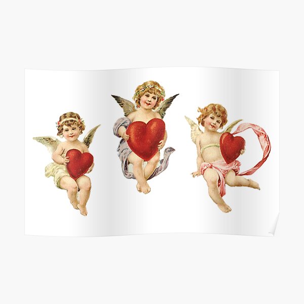 "Three Vintage Cherubs" Poster by septemburissue | Redbubble