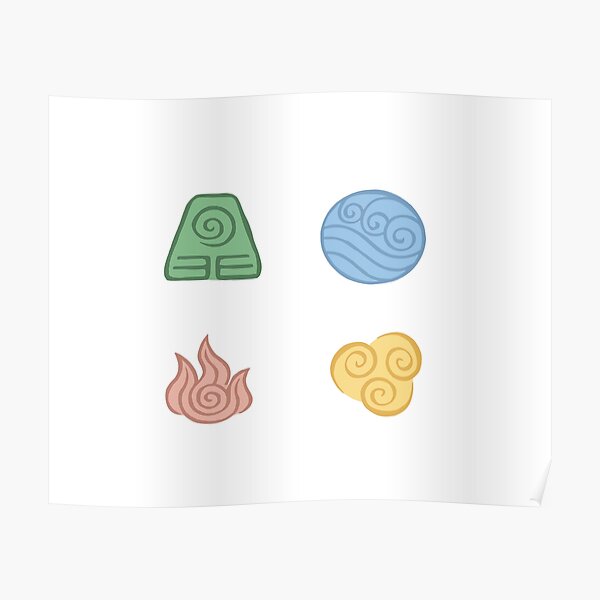 Póster «Símbolos de la tribu ATLA» de ColorsOfArt | Redbubble