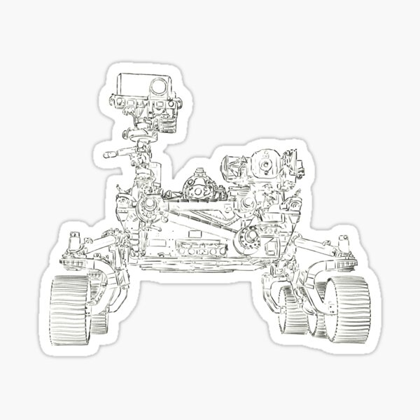 "Perseverance Mars Rover - detailed sketch" Sticker by mthierst | Redbubble
