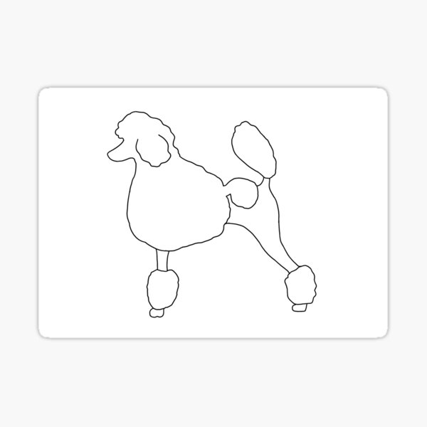 "Poodle outline!" Sticker by AMDdogs | Redbubble