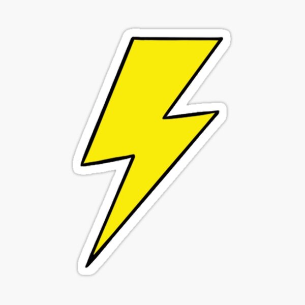 "Yellow lightning " Sticker for Sale by ouatisworld | Redbubble