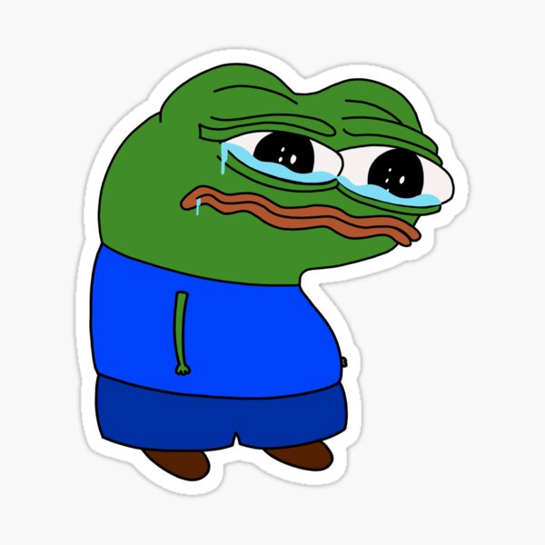 "Sad peepo on the brink of weeping" Sticker by MrBigBadger | Redbubble