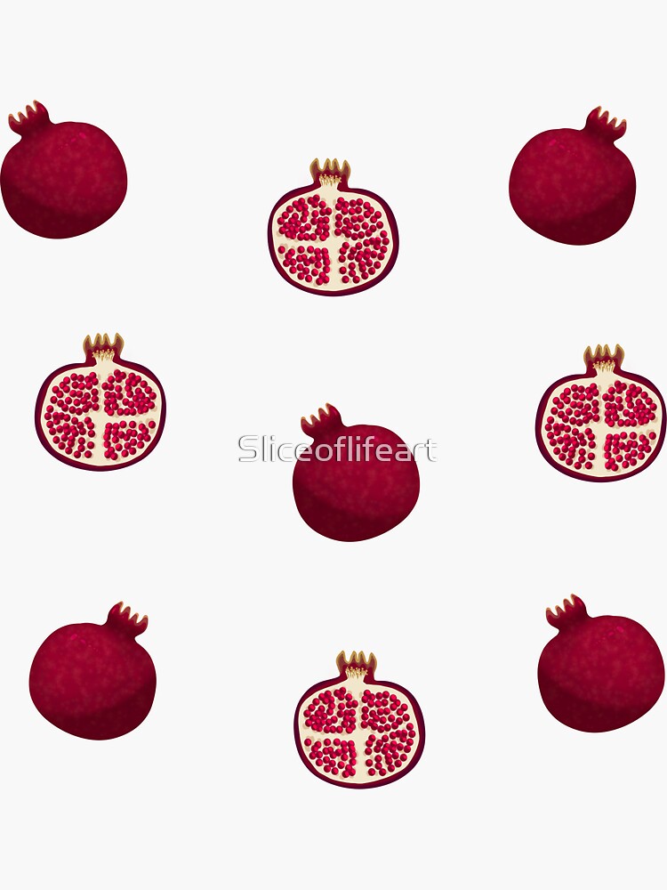 "Pomegranate" Sticker for Sale by Sliceoflifeart | Redbubble