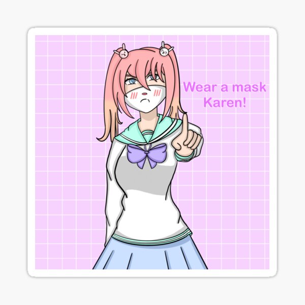 "Mask-chan " Sticker for Sale by JoIllustrates17 | Redbubble