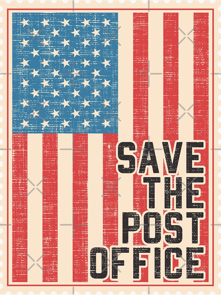 "Save the Post Office Vintage USA Flag Stamp Retro" Sticker by Otakso ...