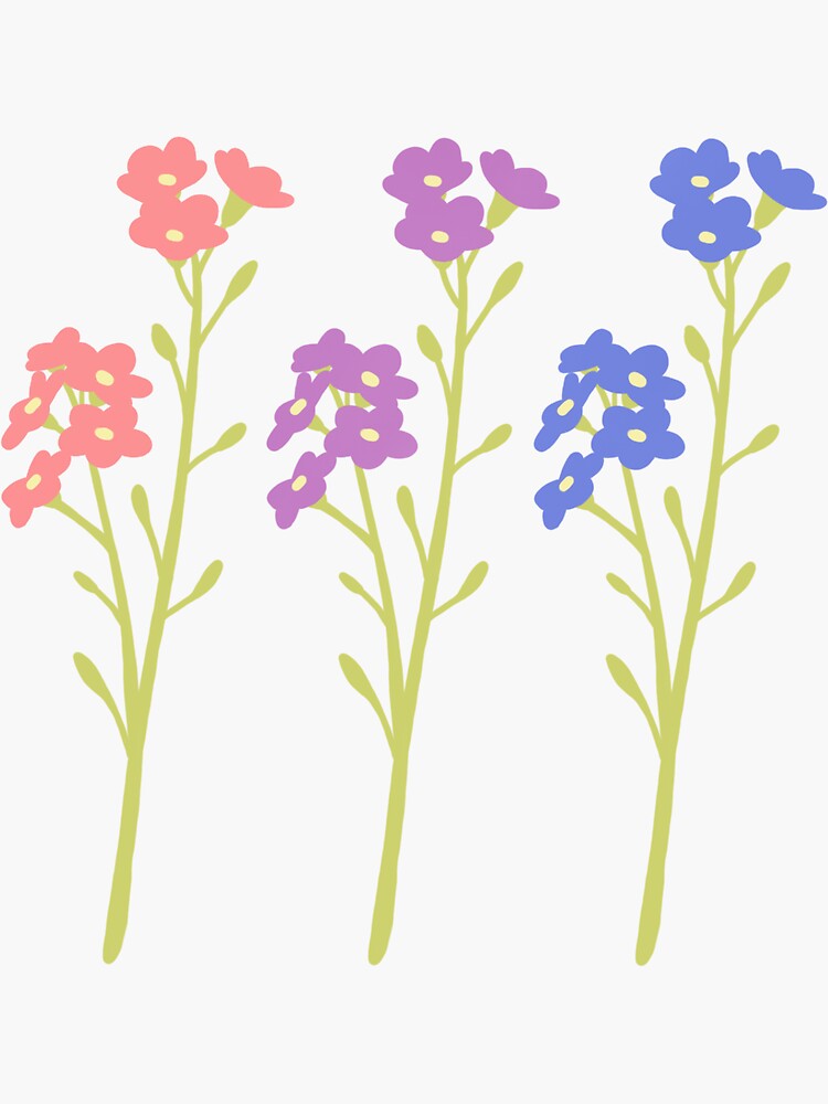 "Bi Pride Wildflowers on a purple background" Sticker for Sale by ...
