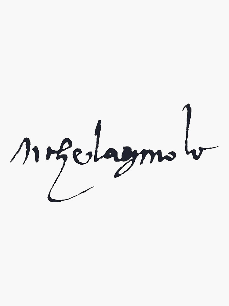 "Michelangelo signature" Sticker for Sale by BenjaminAshton | Redbubble