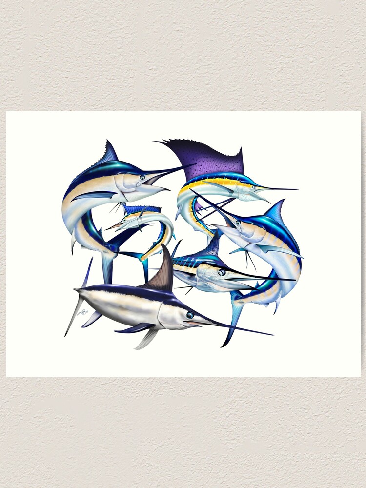 "Pacific Billfish Slam" Art Print for Sale by iColor4U | Redbubble