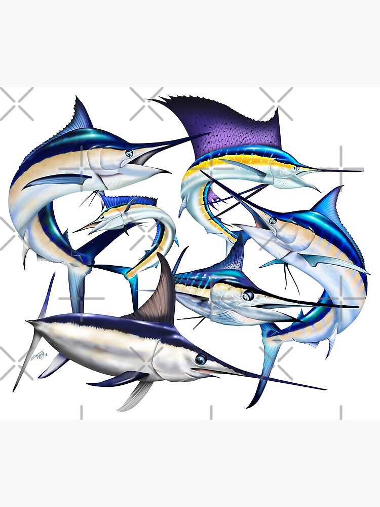 "Pacific Billfish Slam" Art Print for Sale by iColor4U | Redbubble