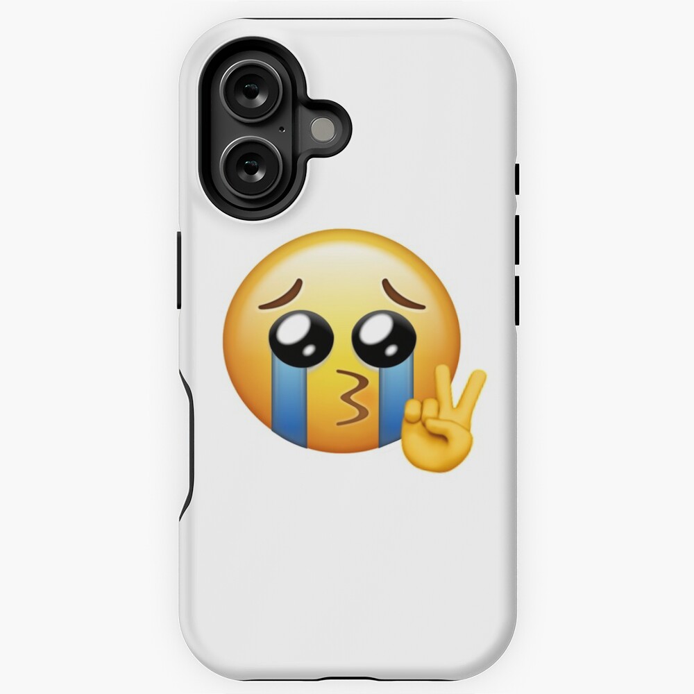 "Crying Peace Sign Emoji" Sticker for Sale by MaddieGuyton | Redbubble