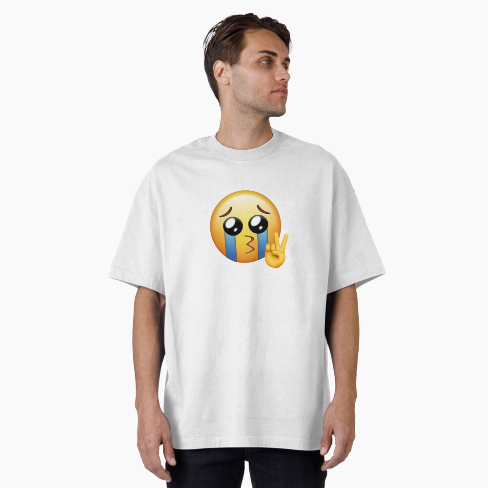 "Crying Peace Sign Emoji" Sticker for Sale by MaddieGuyton | Redbubble