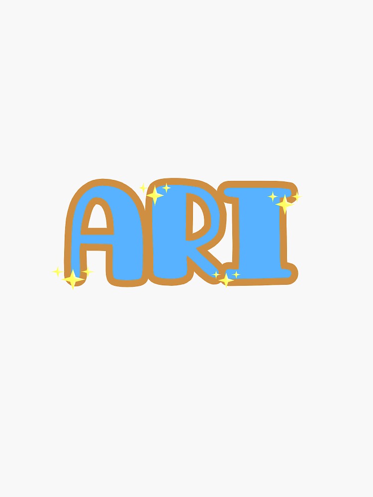 "Ari name design" Sticker for Sale by sunny-day-art | Redbubble
