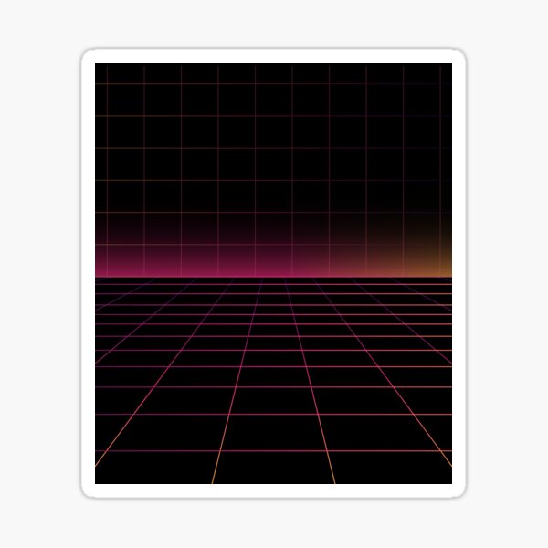 "Synthwave Grid Lines" Sticker for Sale by MaiZephyr | Redbubble