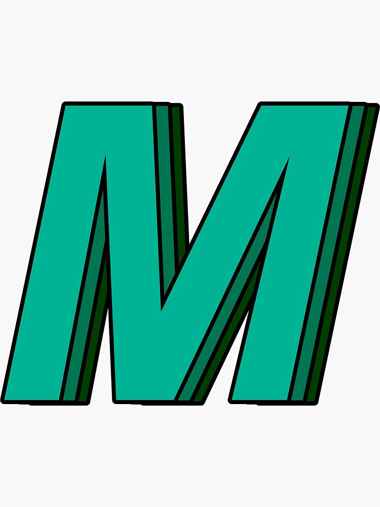 "green M" Sticker for Sale by amandak2004 | Redbubble