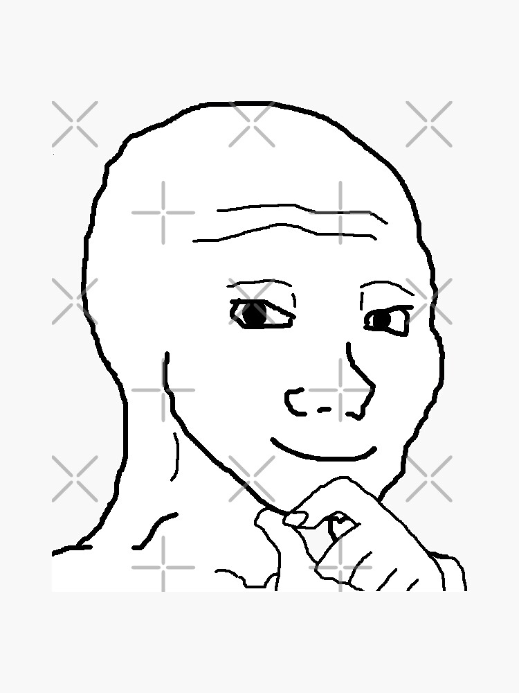 Pegatina «Wojak Smug Face Meme» de M106 | Redbubble