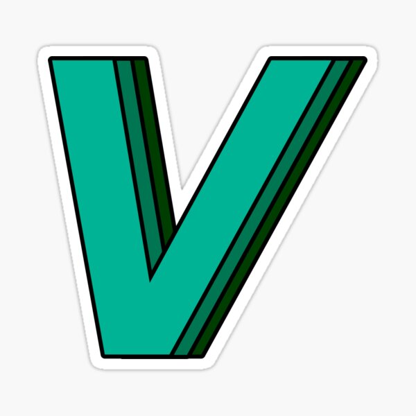 "green V" Sticker for Sale by Amanda Kirkpatrick | Redbubble
