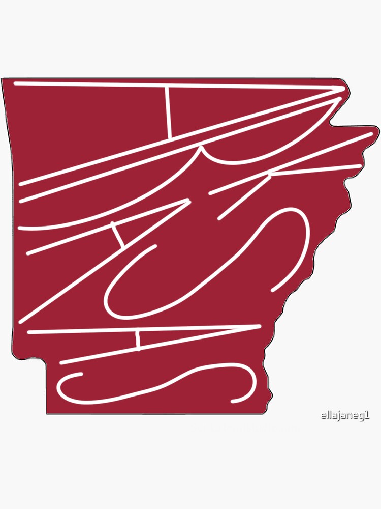 "Arkansas Outline" Sticker by ellajaneg1 | Redbubble