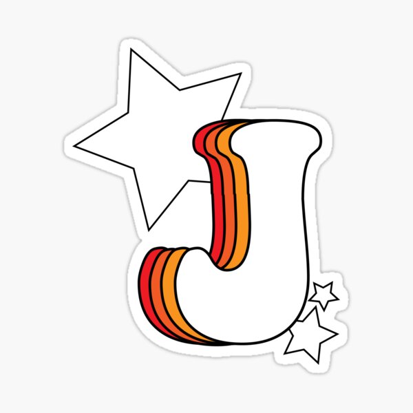 " J letter name tag " Sticker for Sale by brockolii | Redbubble