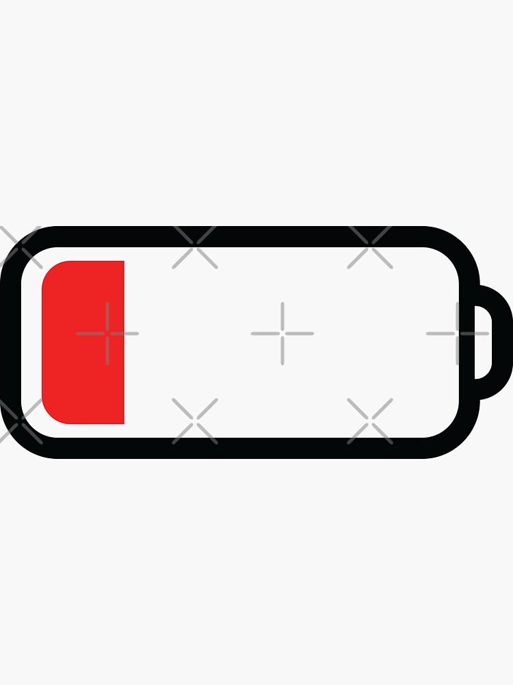 "Low Battery | 1% Battery" Sticker for Sale by LD-Designs | Redbubble