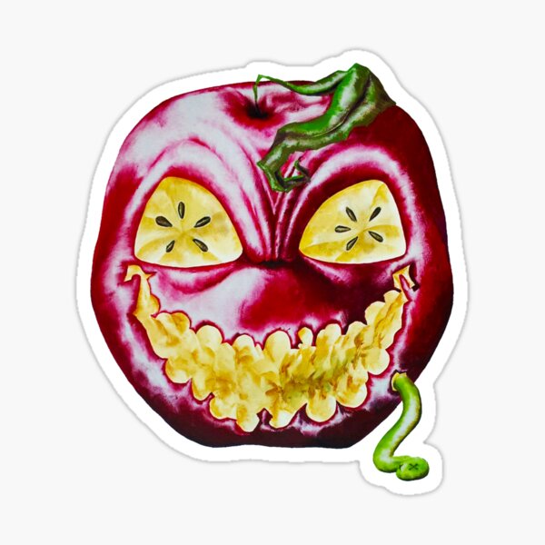 "Rotten Apple Skull" Sticker for Sale by elricvirtuoso | Redbubble
