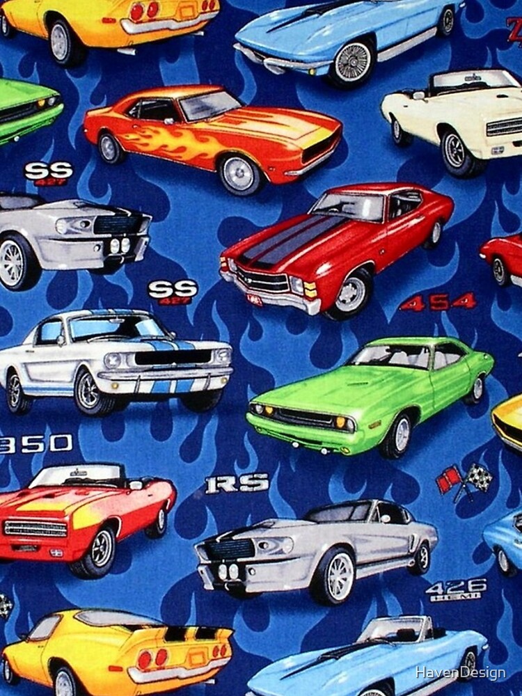 "Auto Sports Muscle Cars Pattern" iPhone Case for Sale by HavenDesign ...