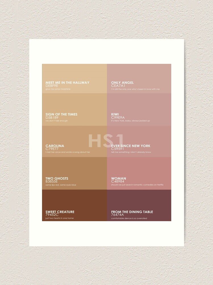 "HS1 Album Color Palette" Art Print for Sale by robyng723 | Redbubble