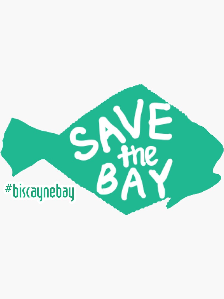 "#biscaynebay Save the Bay Flounder" Sticker for Sale by GuayabaArt ...