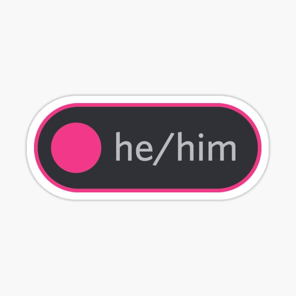 "He/Him Discord Pronoun Role - Pink" Sticker for Sale by ijanet | Redbubble