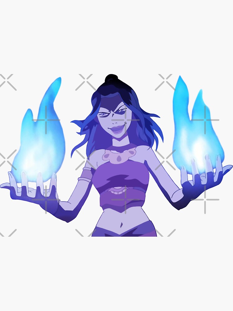 "Azula Dominate The Earth Blue Fire Avatar" Sticker by blueeyes374 ...