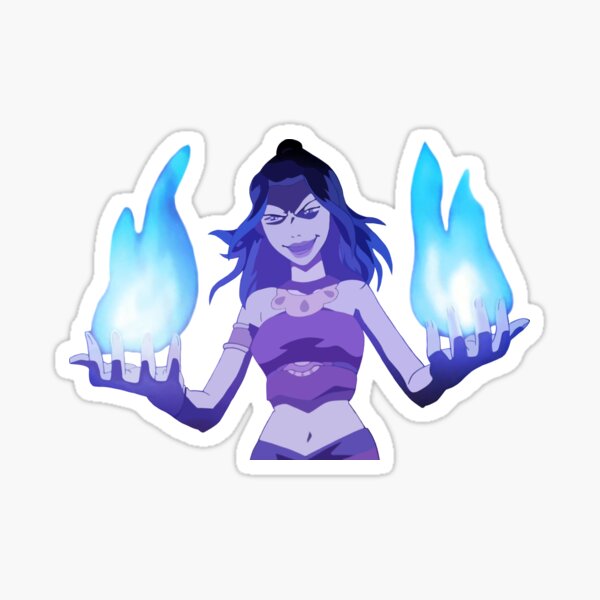 "Azula Dominate The Earth Blue Fire Avatar" Sticker by blueeyes374 ...