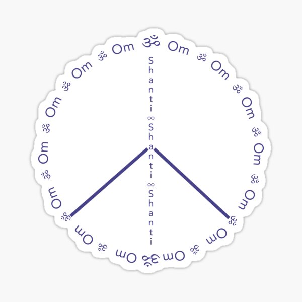 "Om Shanti Peace Sign" Sticker for Sale by DivineLoveGroup | Redbubble
