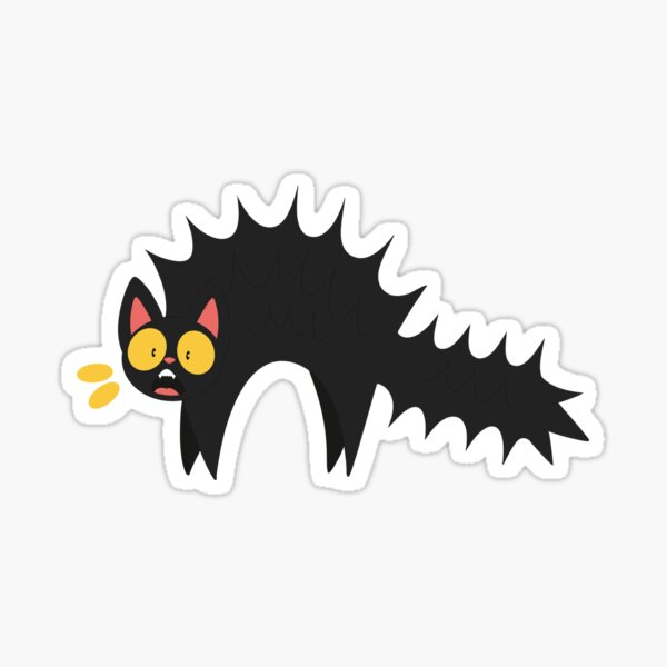"Scaredy Cat" Sticker by hyenaskullz | Redbubble