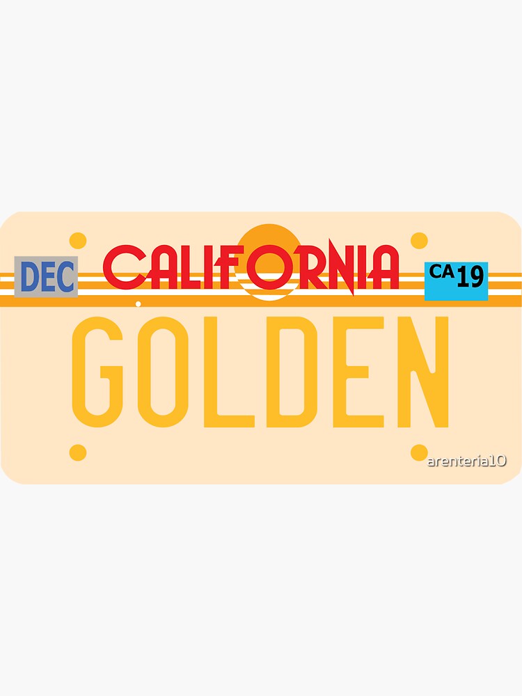 "golden harry styles inspired license plate" Sticker by arenteria10 ...