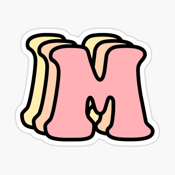 "Pink Aesthetic Groovy Letter M" Sticker for Sale by CaitlinCerys ...