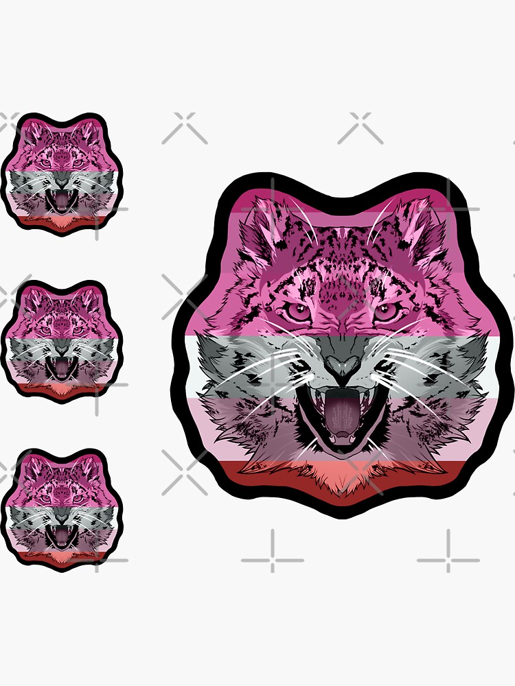 "Snow Leopard Pride (Lesbian)" Sticker by IllustrateLaw | Redbubble