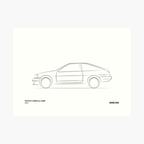 "Design Lines - Toyota Corolla AE86" Art Print by bpotstra | Redbubble