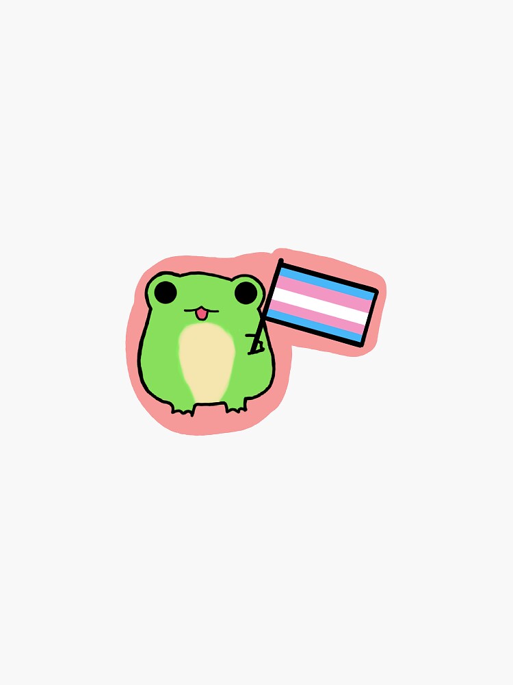 "Cute frog with trans flag" Sticker for Sale by artemisizzy | Redbubble
