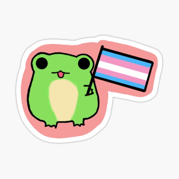 "Cute frog with trans flag" Sticker for Sale by artemisizzy | Redbubble