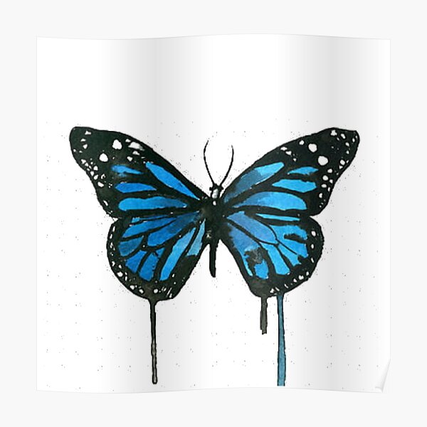 "Blue butterfly drip " Poster for Sale by hillarymoore06 | Redbubble
