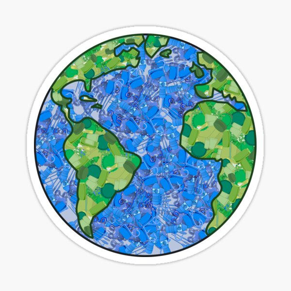 "Littered Earth" Sticker by TrolleyStickers | Redbubble