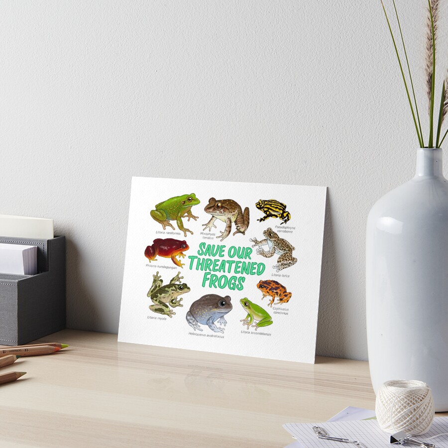 "Save Our Threatened Frogs" Poster for Sale by miss-varanus | Redbubble
