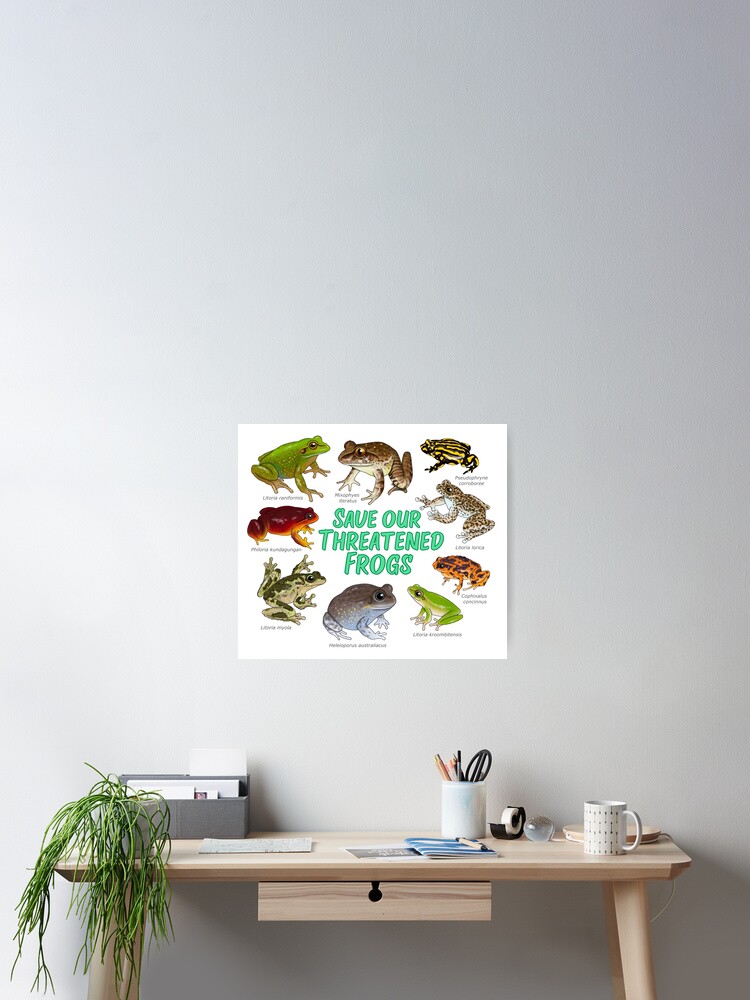 "Save Our Threatened Frogs" Poster for Sale by miss-varanus | Redbubble