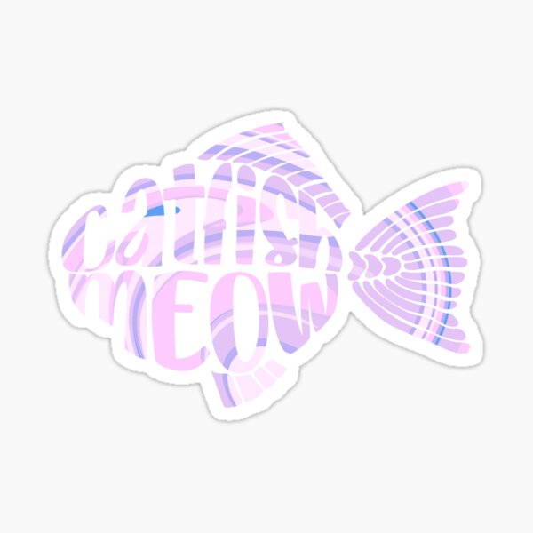 "Catfish Meow Purple Marble TikTok Meme Trendy Quote Phrase" Sticker ...