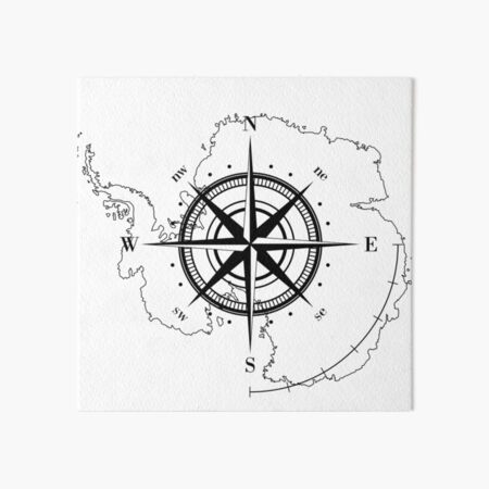 "Compass on map of Antarctica" Art Board Print for Sale by ...
