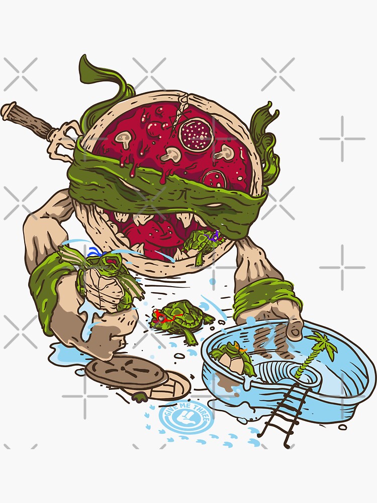 "Ninja Turtles Pizza" Sticker for Sale by LEMOCHE | Redbubble