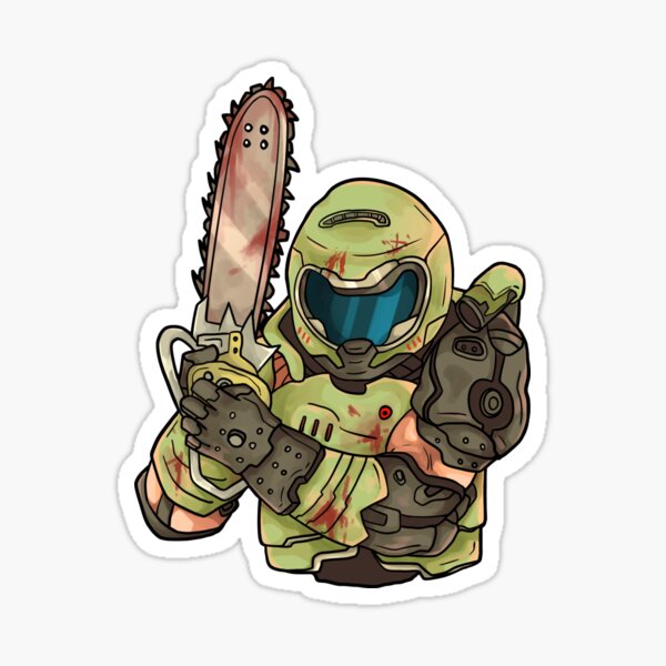 "Doomslayer" Sticker for Sale by Kuroha | Redbubble