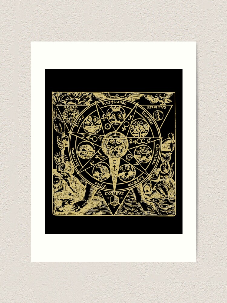 "Alchemy Mandala Occult Emblem Hermetic Astrology Gold" Art Print by ...