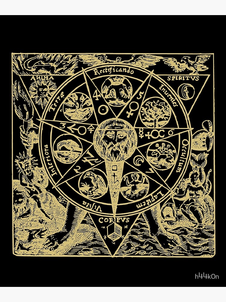 "Alchemy Mandala Occult Emblem Hermetic Astrology Gold" Art Print by ...