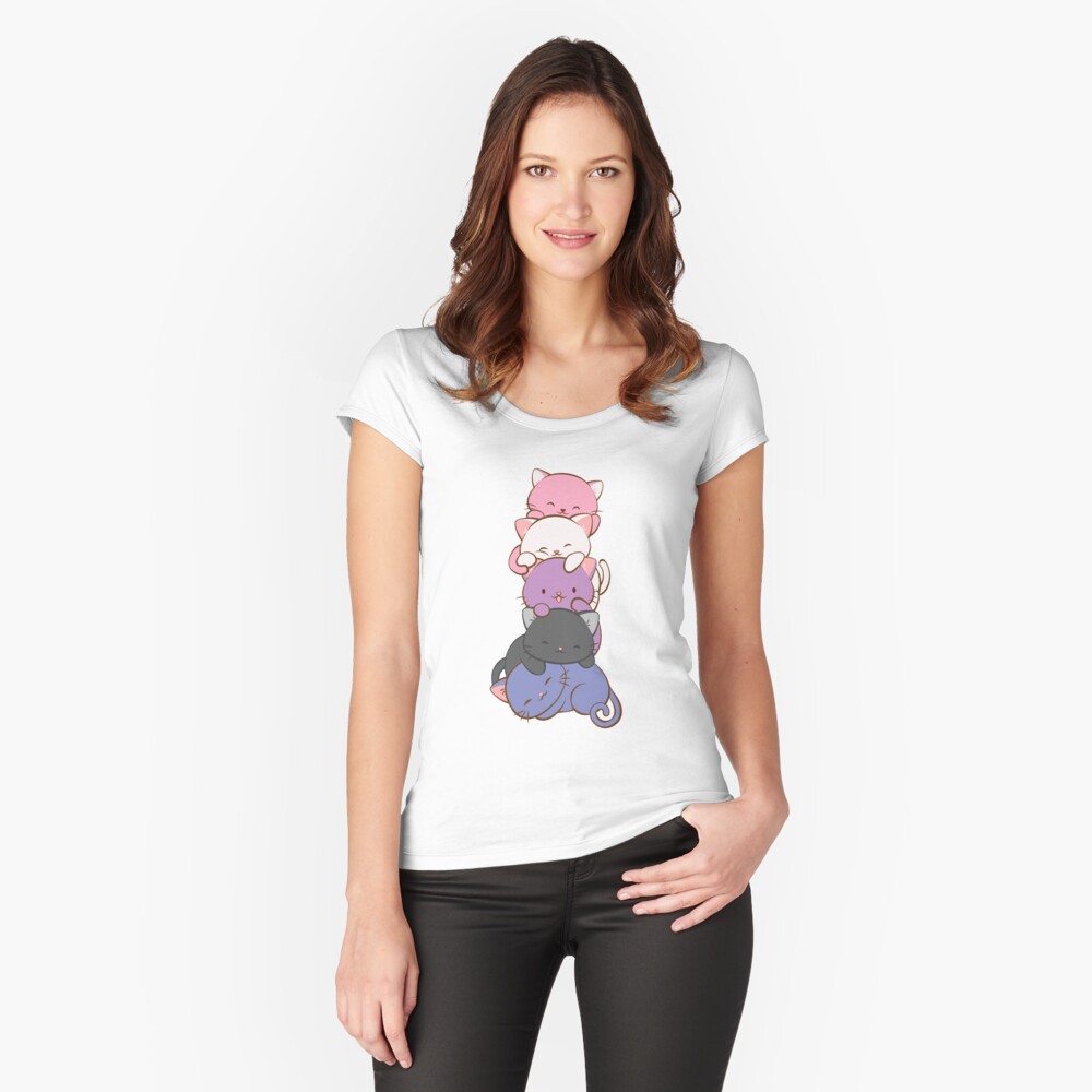 "Genderfluid Pride Flag Kawaii Cats" Sticker for Sale by IreneKohStudio ...