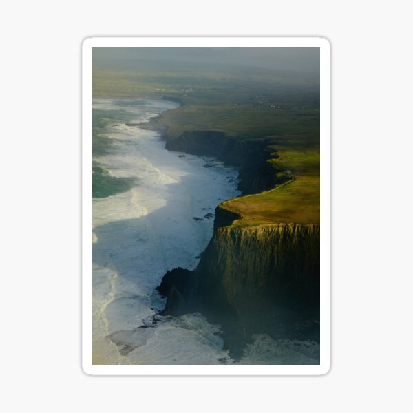 "Irelands cliffs of moher flyby" Sticker for Sale by ezequielm | Redbubble